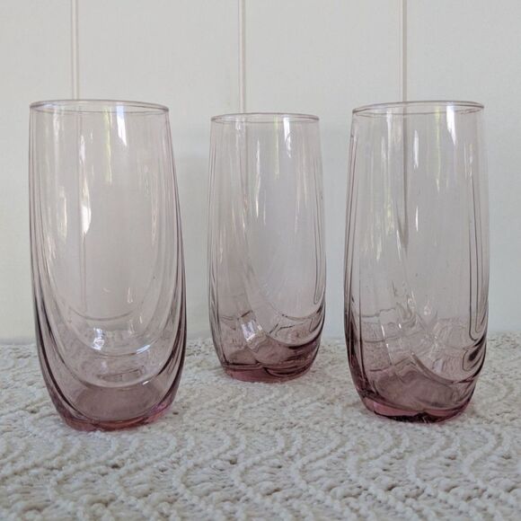 Lenox | Dining | 3 Blush Pink Lenox Swag Drape Drinking Glasses 575 ...